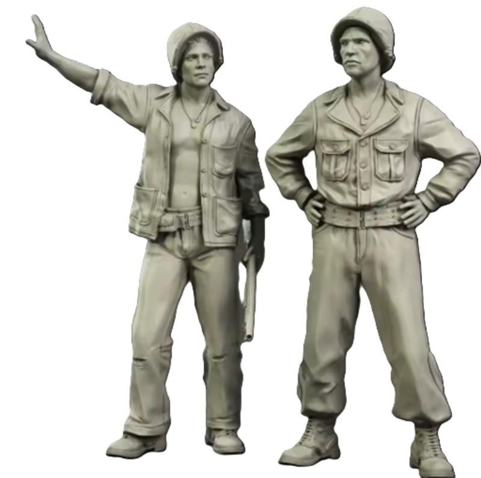 1/35 Resin Figure Model Kit Two US American Soldiers Tankers Tankmen ...