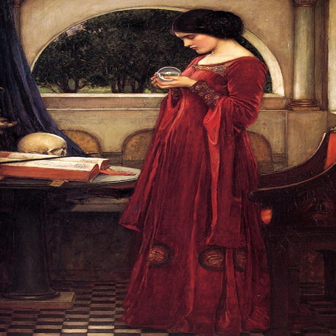 The Crystal Ball by John William Waterhouse Painting Vintage Artwork ...