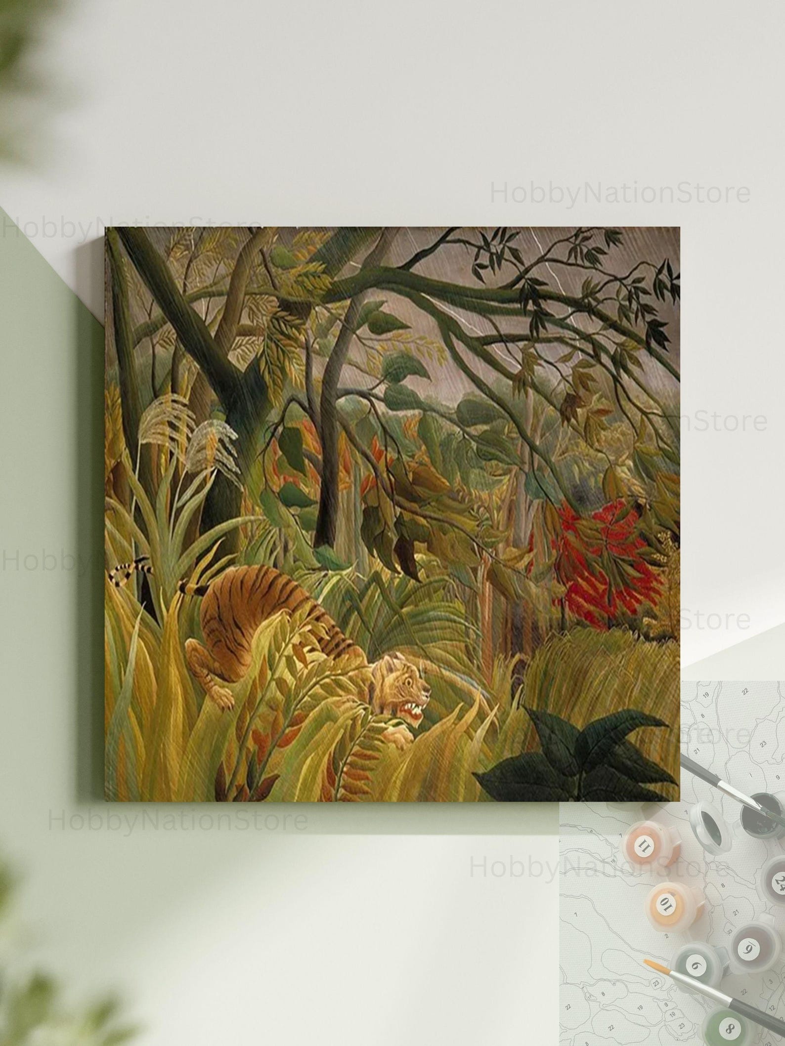 Tiger in A Tropical Storm by Henri Rousseau Painting Vintage Artwork ...