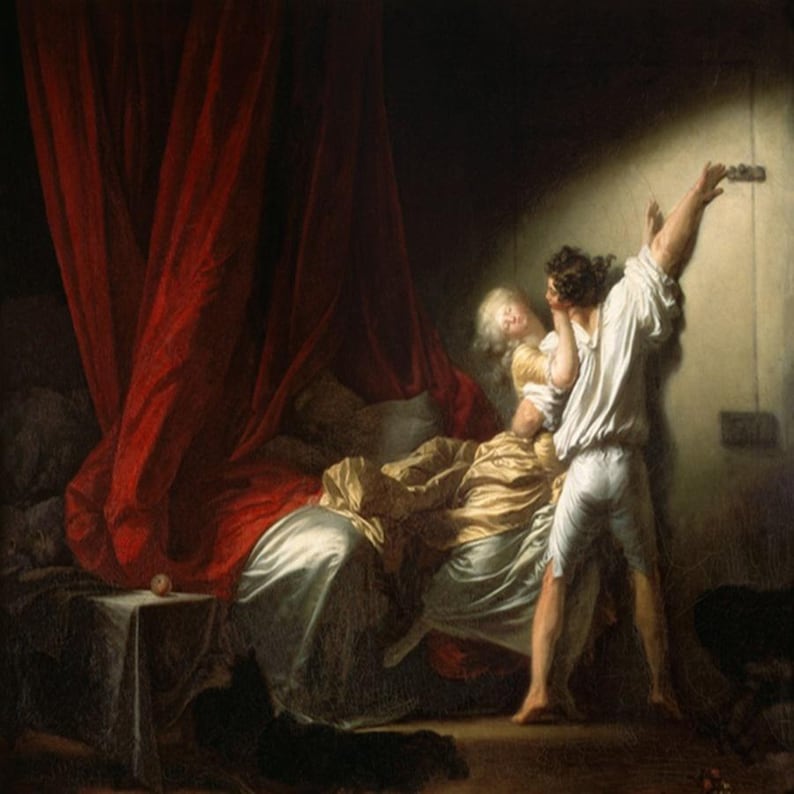 The Bolt by Jean Honore Fragonard Artwork Art the Lock Vintage Design ...