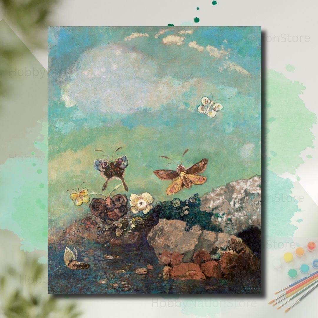 Paint by Numbers Kit Butterflies Papillons by Odilon Redon Painting ...