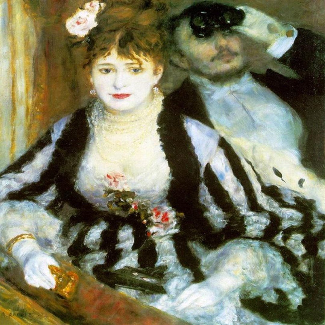The Theater Box La Loge by Pierre Auguste Renoir Painting Vintage ...