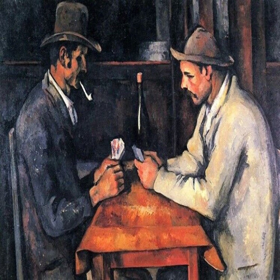 The Card Players by Paul Cezanne Painting Vintage Artwork Paint by ...