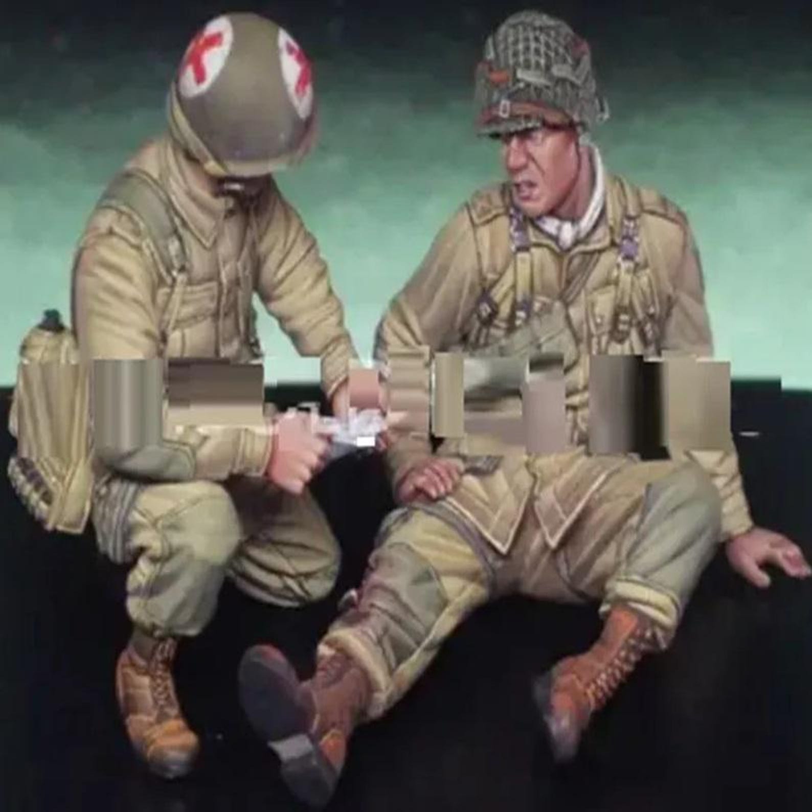 1/35 Resin Figure Model Kit One US Medic Infantry and One Wounded ...
