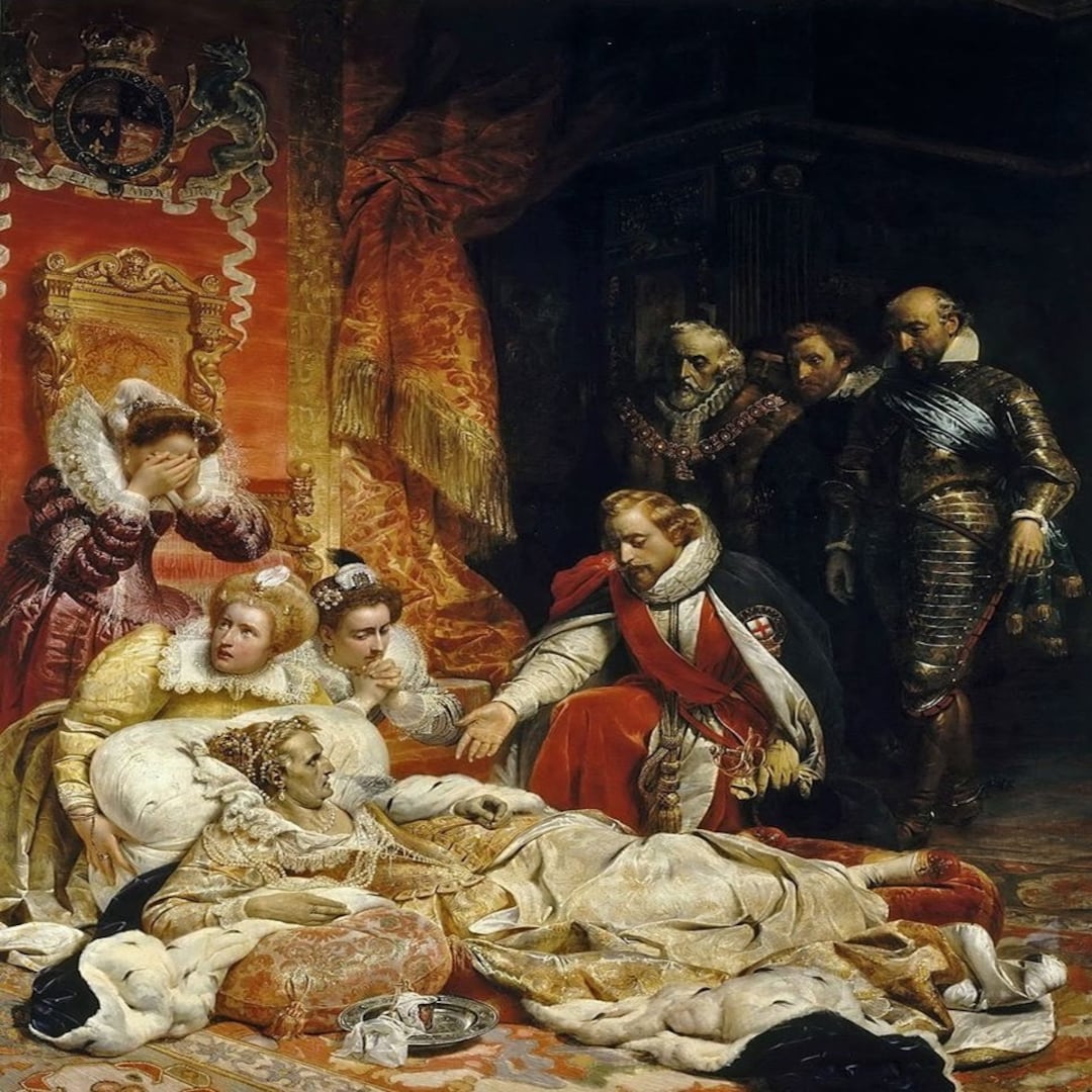 The Death of Elizabeth I Queen of England by Paul Delaroche Painting ...