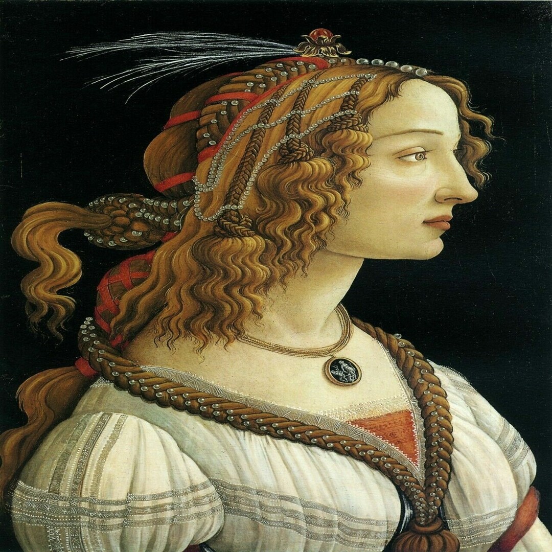 Idealized Portrait A Lady by Sandro Botticelli Painting Vintage Artwork ...