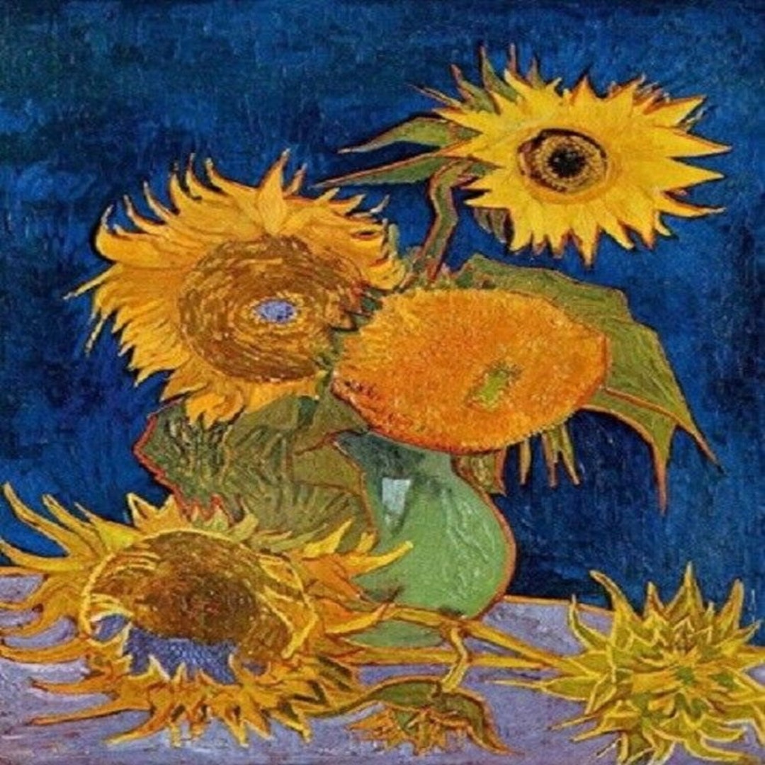 Vase With Five Sunflowers by Vincent Van Gogh Painting Vintage Artwork ...