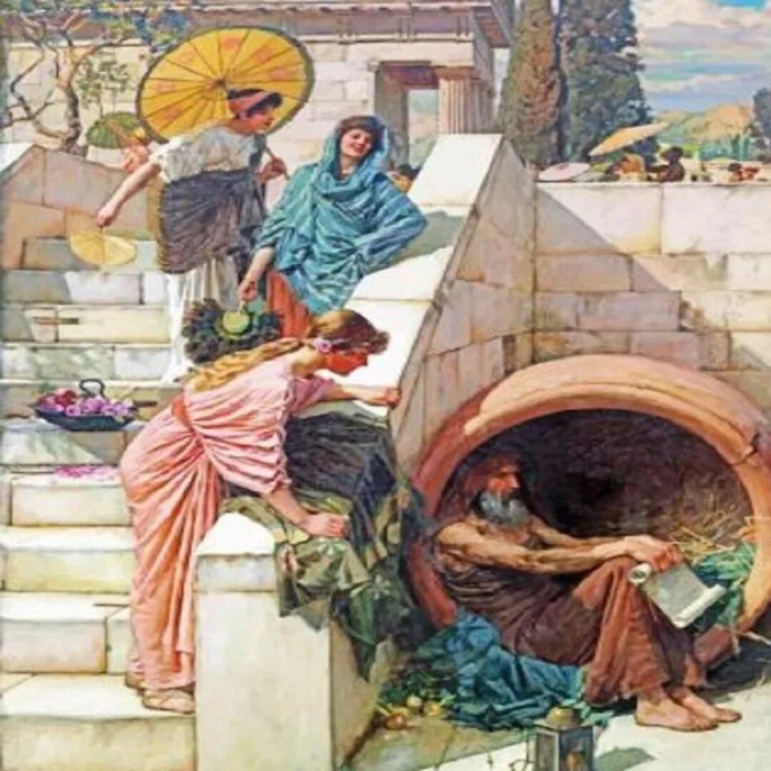 Diogenes by John William Waterhouse Painting Vintage Artwork Paint by ...