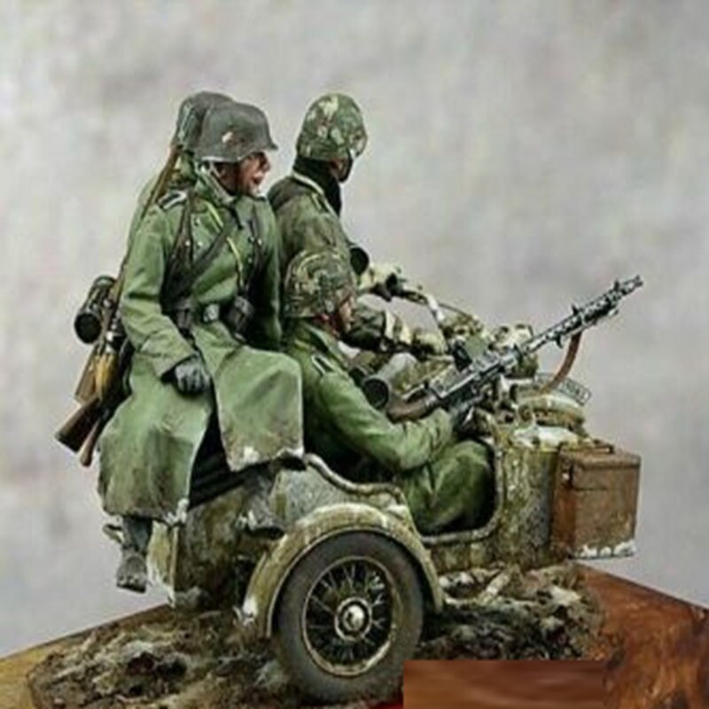 1/35 Resin Figure Model Kit 4 German Soldiers Infantrymen NO MOTORCYCLE ...