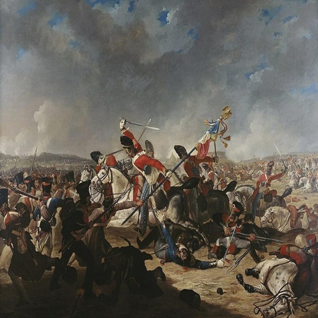 Charge of Second Cavalry Brigade Battle of Waterloo by Denis Dighton ...