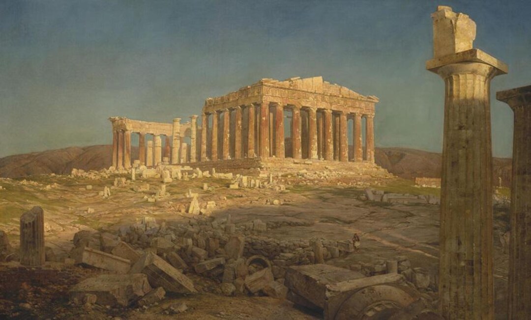 The Parthenon by Frederic Edwin Church Painting Vintage Artwork Paint ...