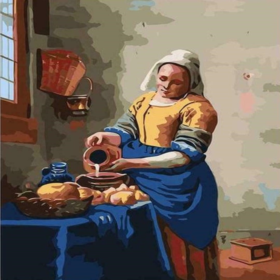 The Milkmaid by Johannes Vermeer Painting Vintage Artwork Paint by ...