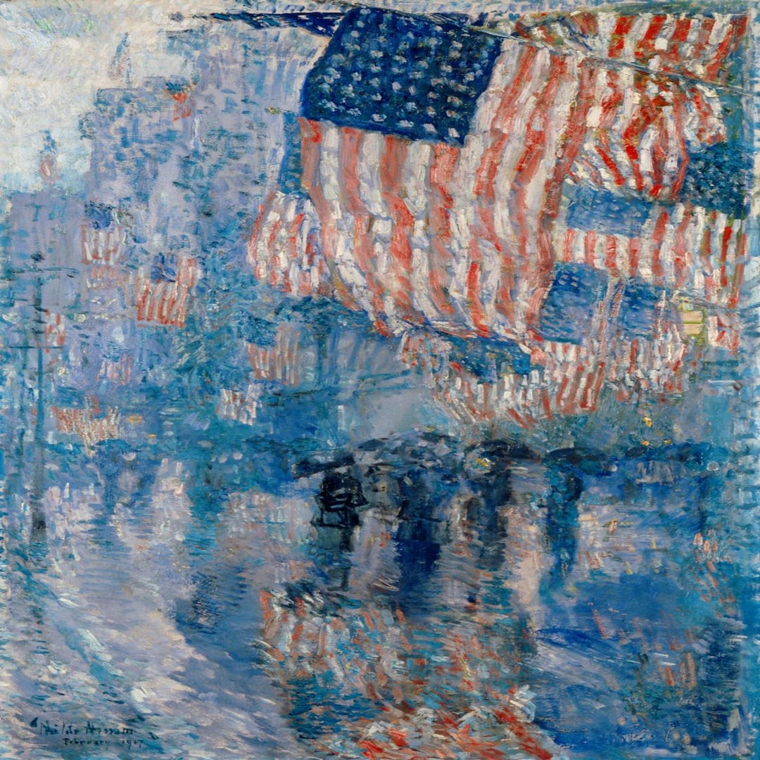 The Avenue in the Rain by Childe Hassam Vintage Artwork Paint by ...