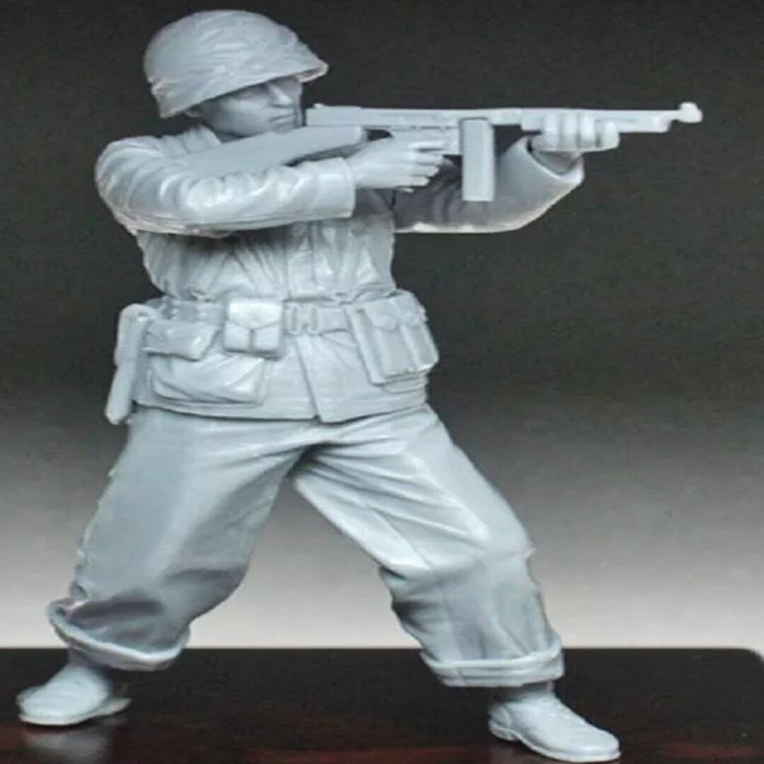 1/35 Resin Figure Model Kit US Soldier Marine Machine Gunner WW2 ...