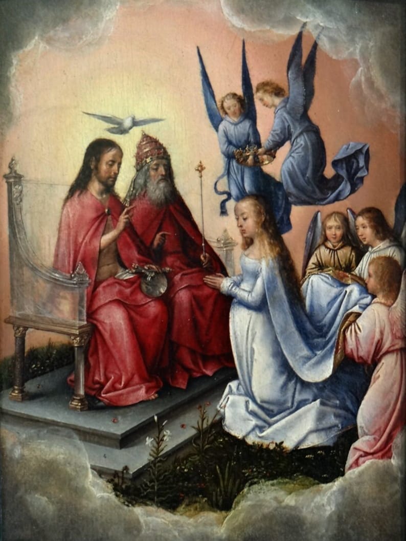 The Coronation of the Virgin by Michael Sittow Painting Vintage Artwork ...