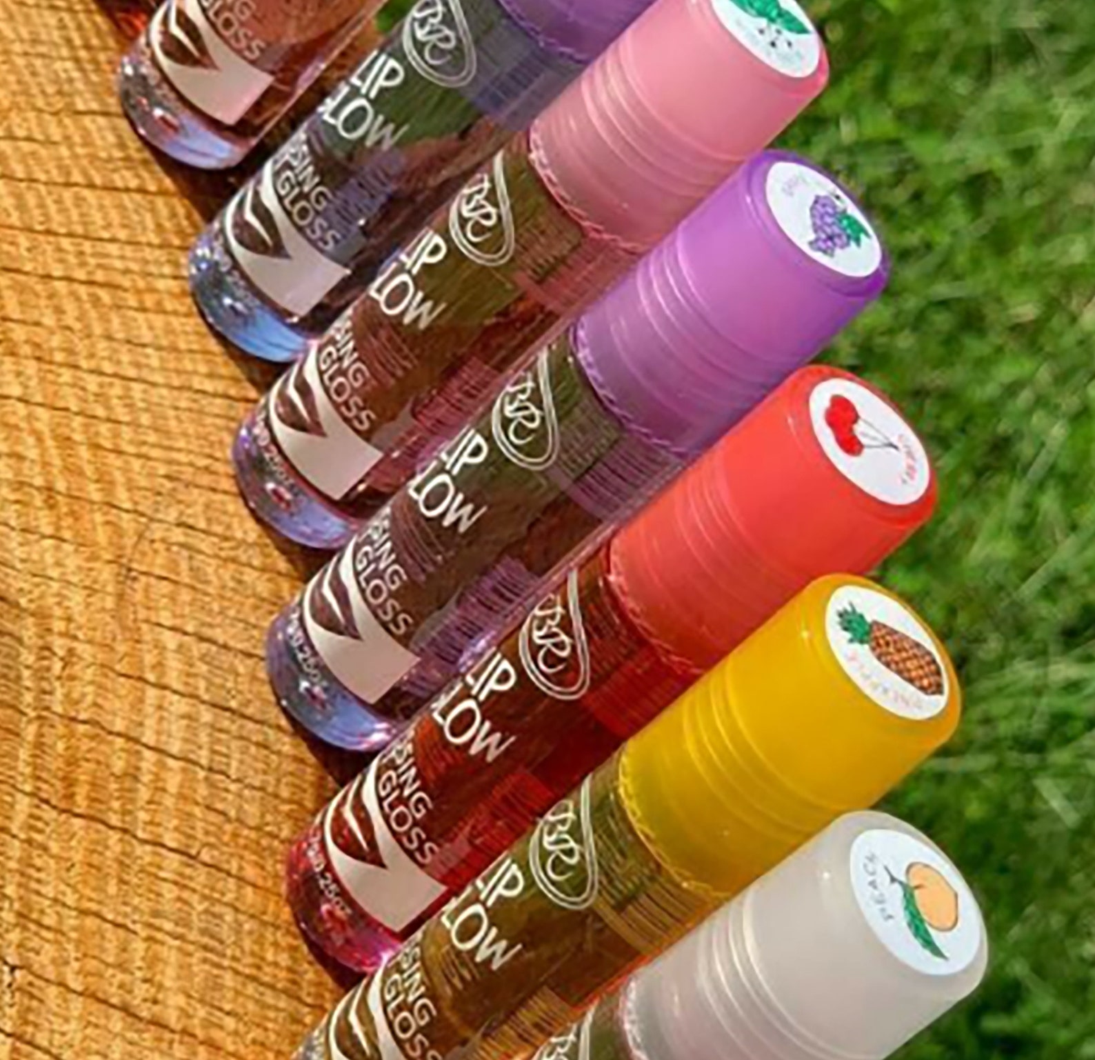 Handmade Br Lip Glow And All Kissing Fruit Gloss Set Roll On Lipgloss Flavors Etsy