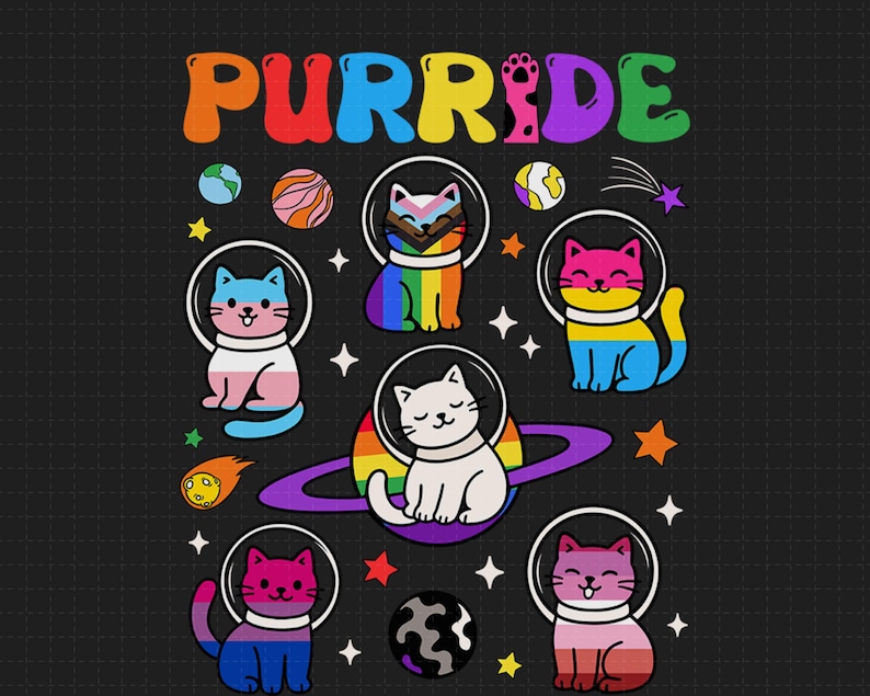 Rainbow Pride Cats PNG: Purride LGBTQ+ Clipart (digital Download - Etsy UK