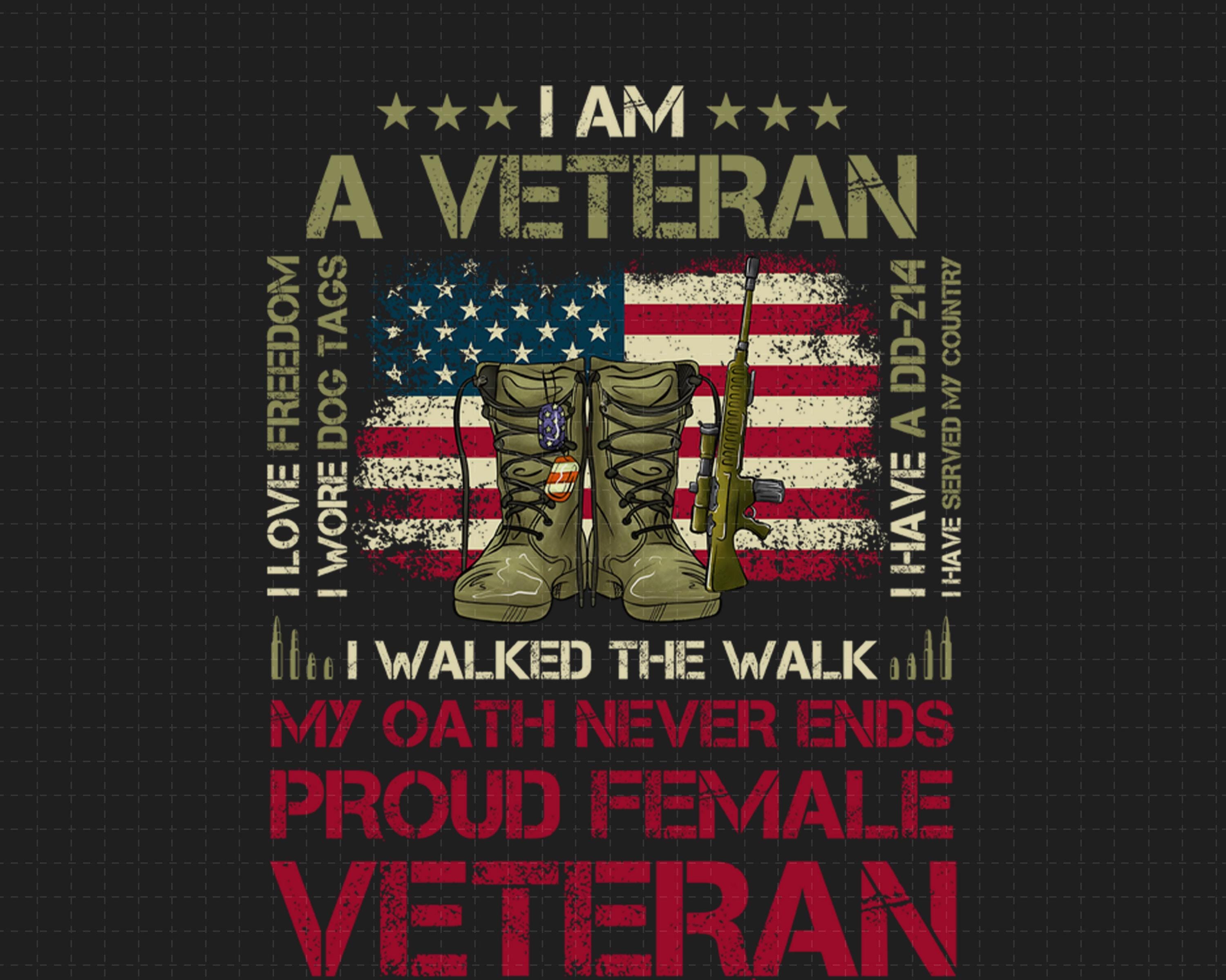 Proud Female Veteran USA Flag Png - Patriotic Design (digital Download ...