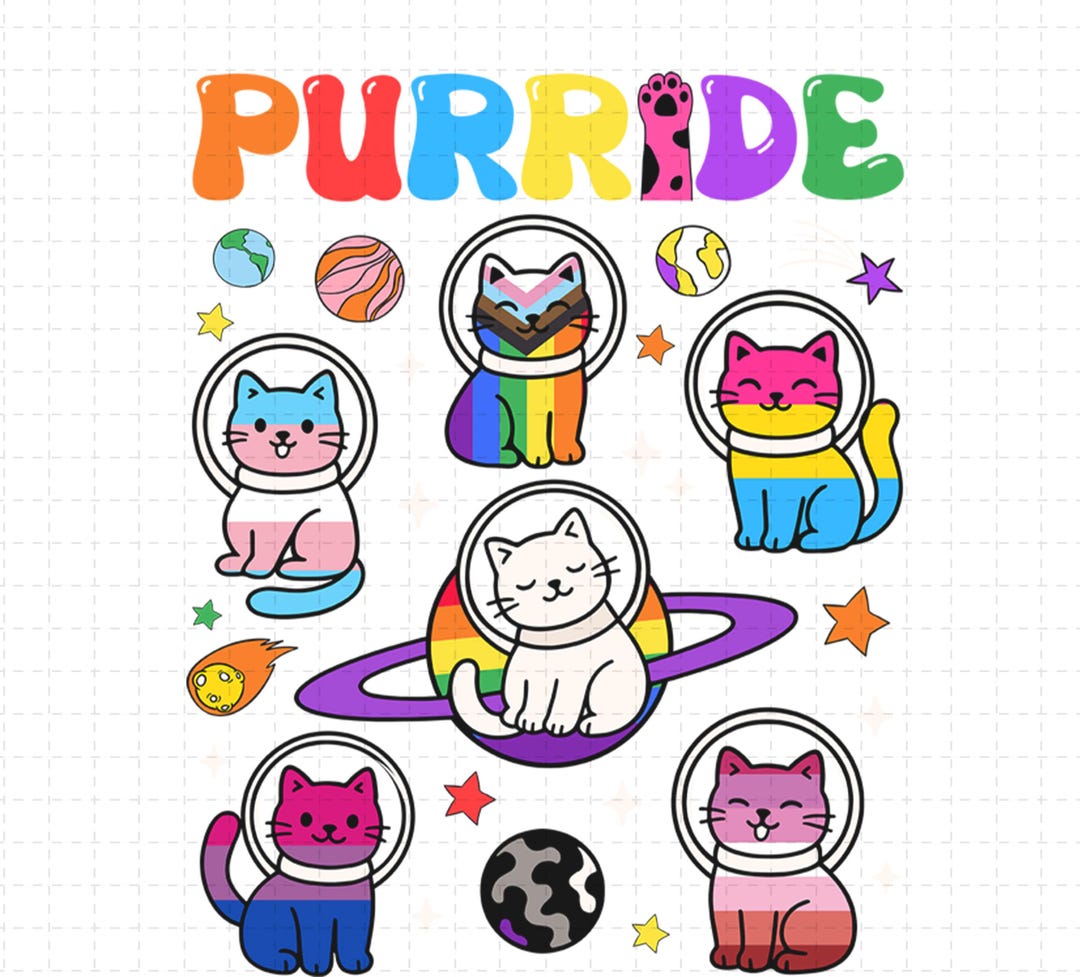 Rainbow Pride Cats PNG: Purride LGBTQ+ Clipart (digital Download - Etsy UK