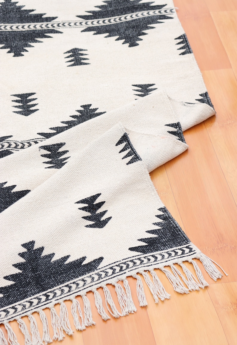 Boho Rugs 8x10 Rug Outdoor Cotton Rugs Kitchen Dhurrie | Etsy