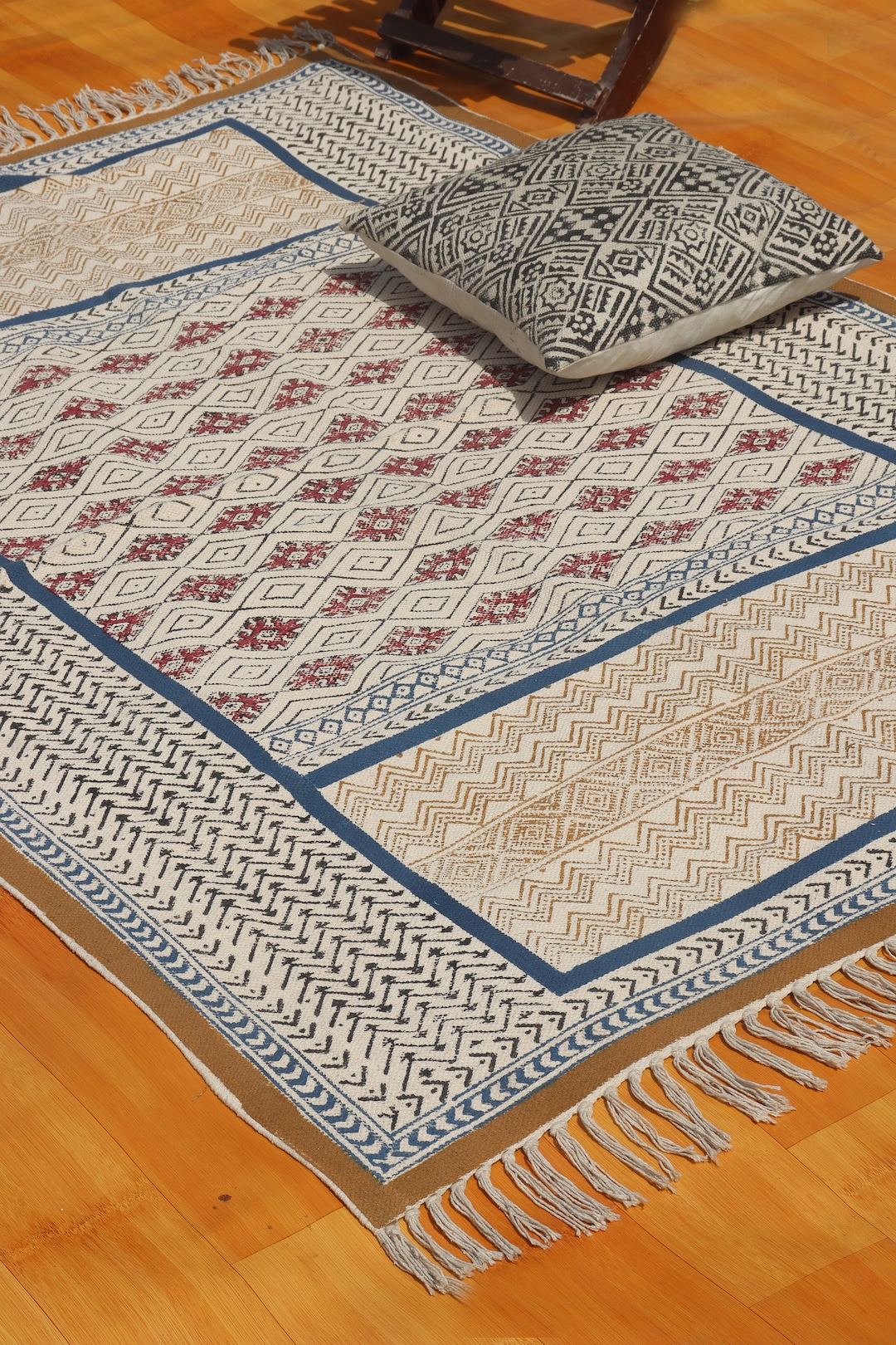 5x8, 6x8, 9x12, Decorative Patio Rug, Block Printed Washable Rugs ...