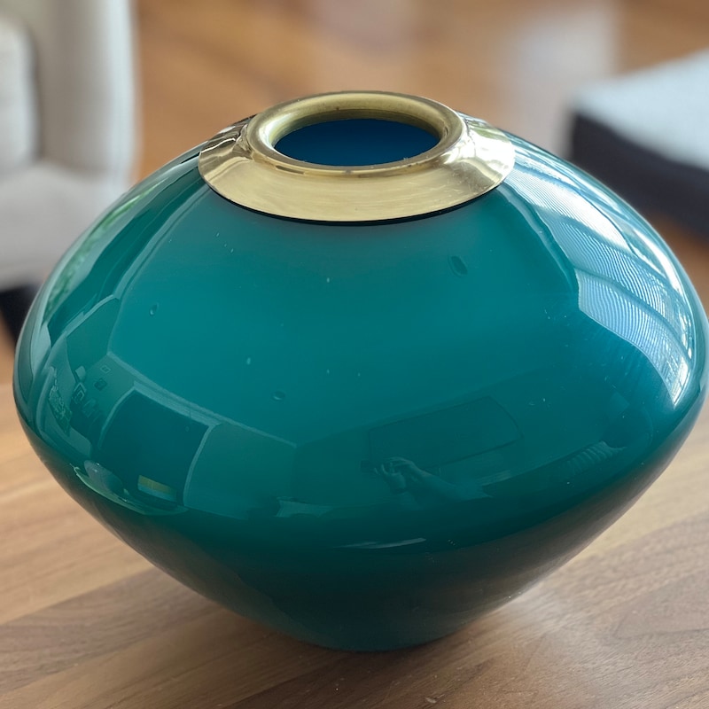 Teal Flower Vase - Etsy