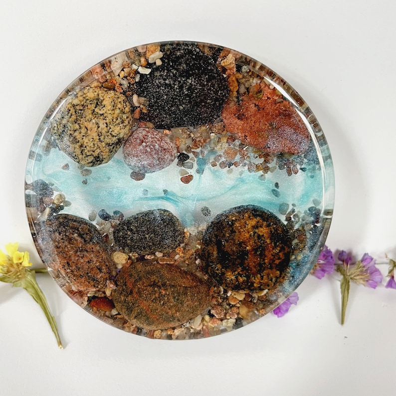 Epoxy River Coasters Epoxy Art Resin Coasters Pebble Beach - Etsy