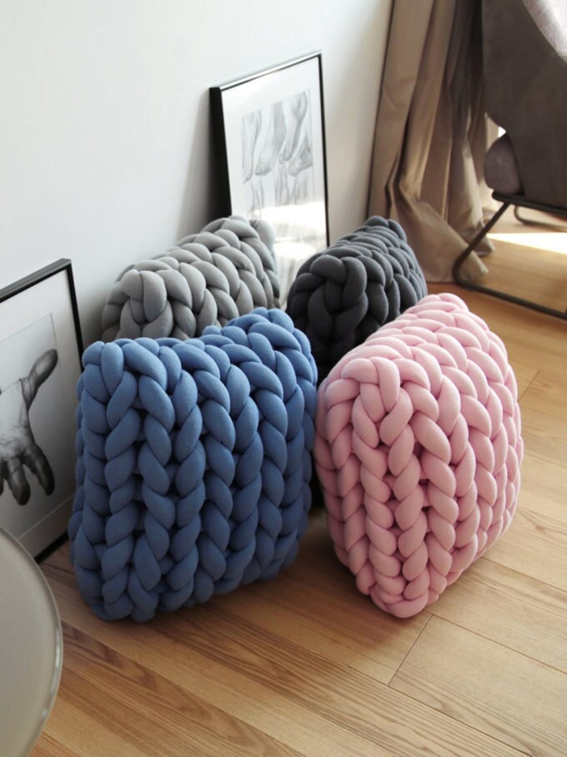 Pattern / Tutorial. Square Knitted Cushion Step-by-step Illustrated DIY ...