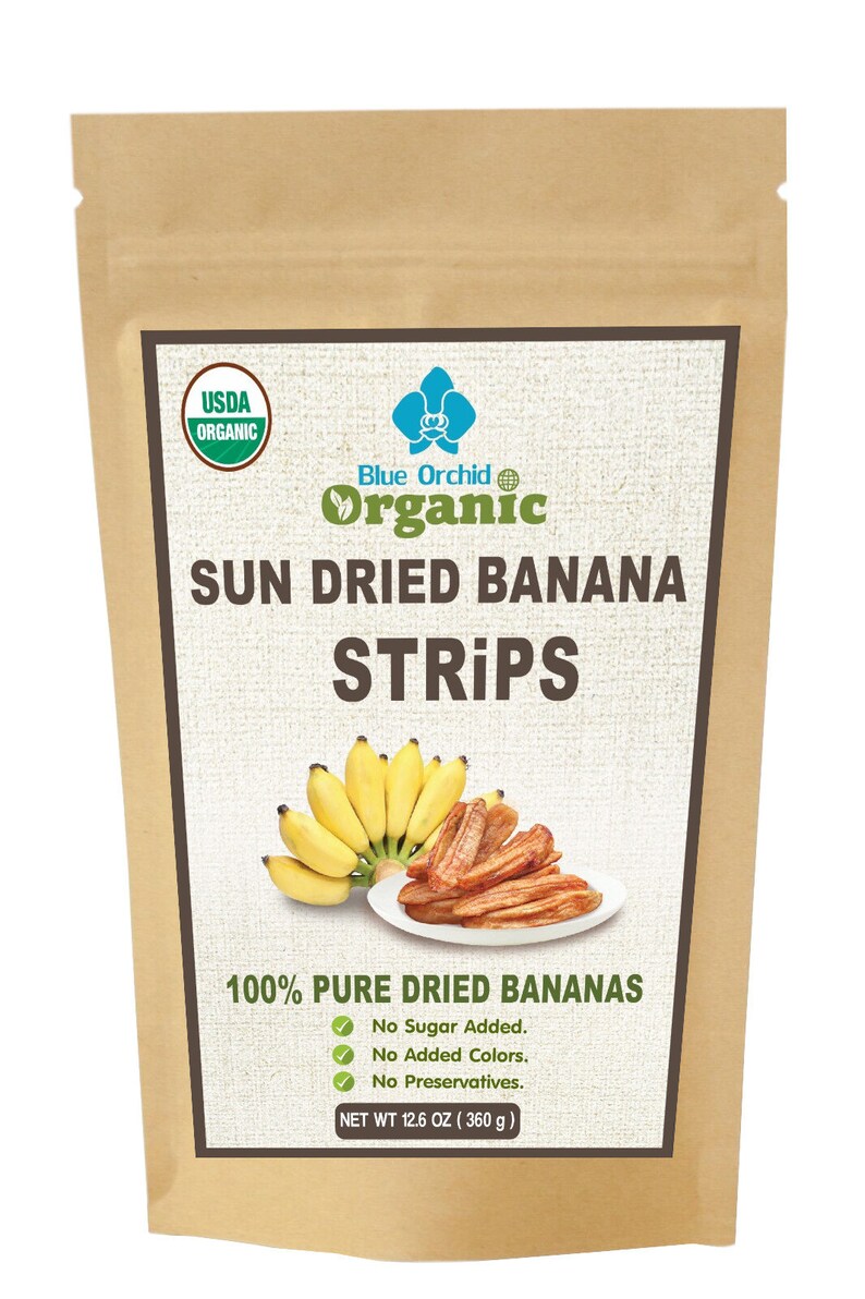 Organic Sun Dried Banana Strips - Soft and Chewy Thai Fruit Snacks ...