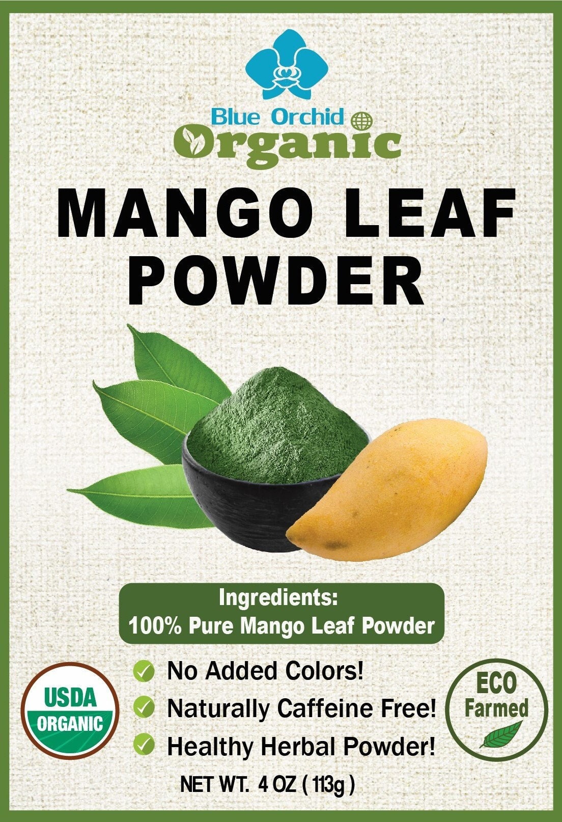 Organic Mango Leaf Powder 4 Oz. -thai Herbal Tea Drink Cooking - Etsy