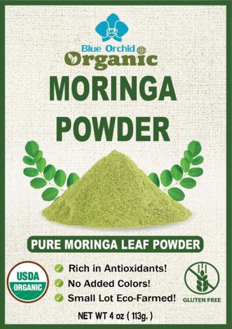 Organic Moringa Leaf Powder Green Matcha Tea Thai Herbal Spices ...