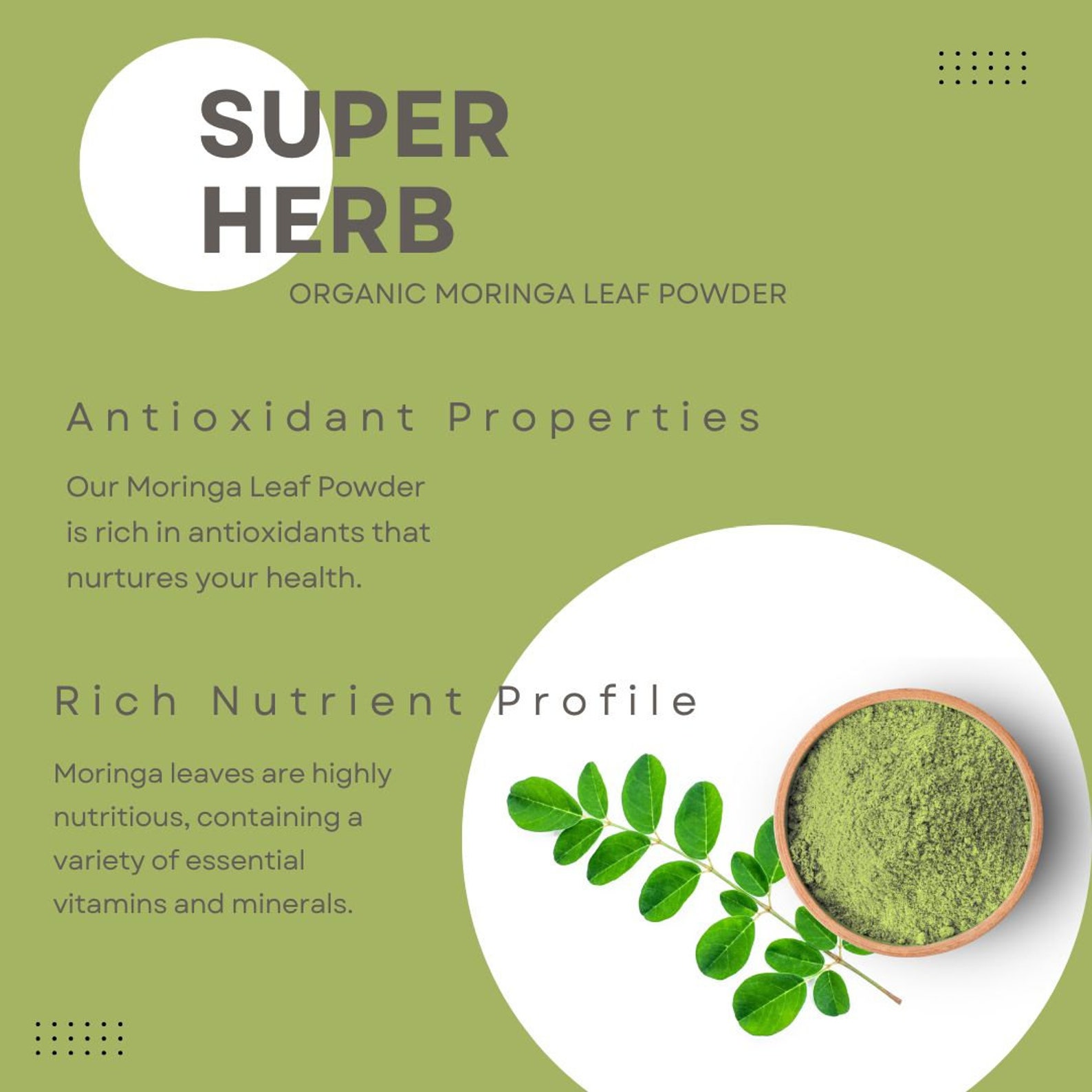 Organic Moringa Leaf Powder Green Matcha Tea Thai Herbal Spices ...