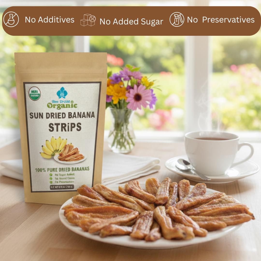 Organic Sun Dried Banana Strips - Soft and Chewy Thai Fruit Snacks ...