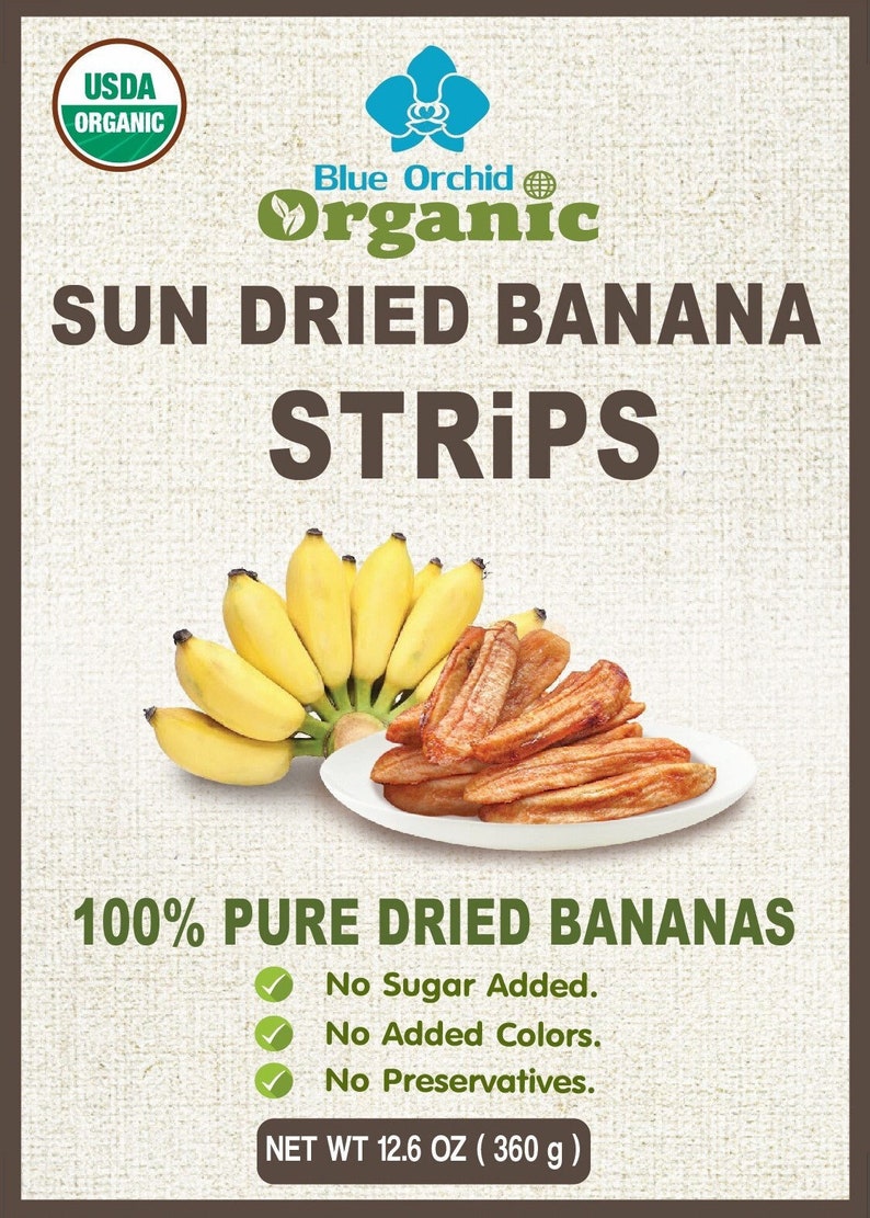 Organic Sun Dried Banana Strips - Soft and Chewy Thai Fruit Snacks ...