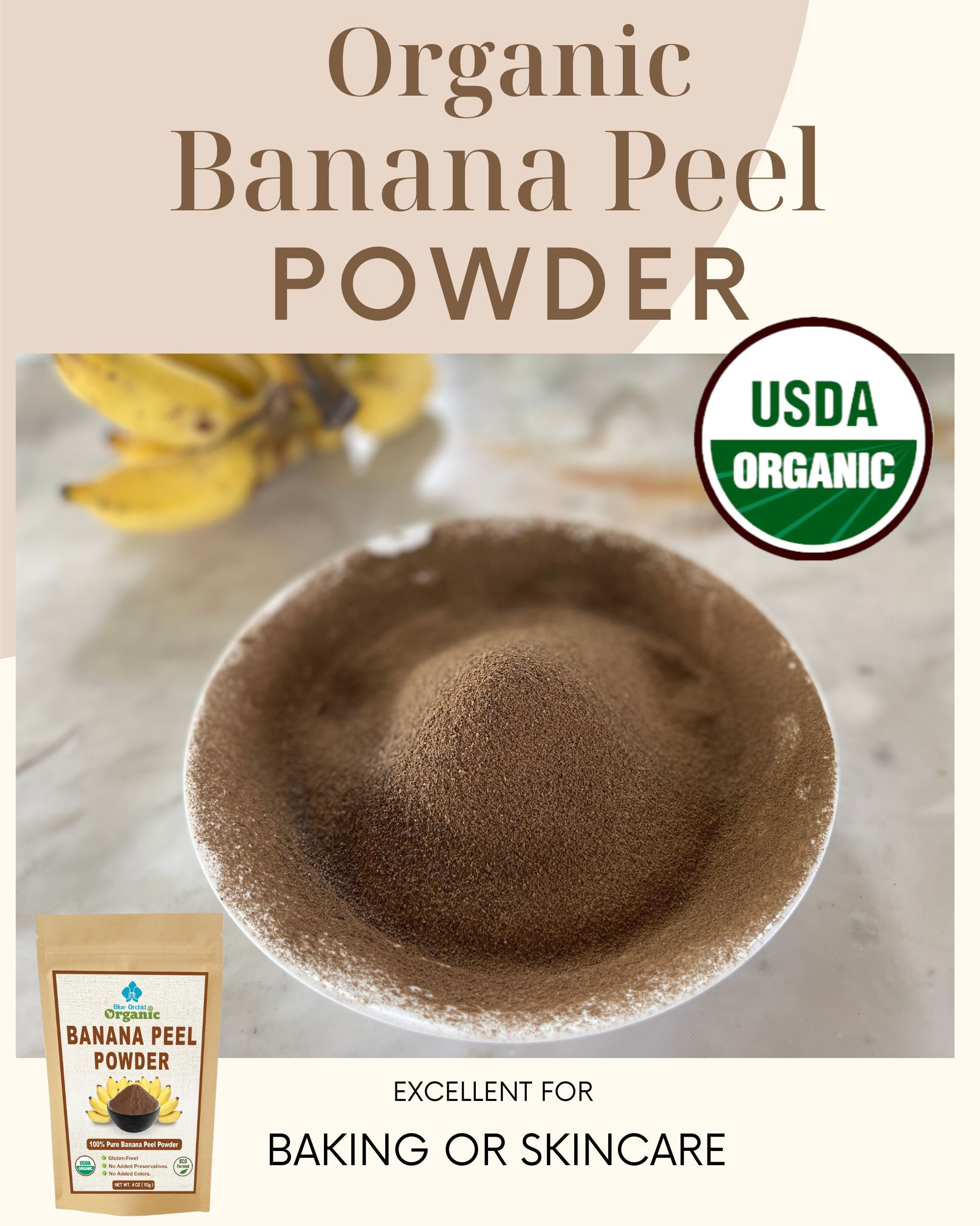 Organic Banana Peel Powder for Tea Cooking Baking Nutritious Healthy ...