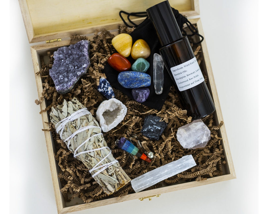 Healing Crystals and Stones Gift Set / 7 Chakra Tumbles, Pendulum ...