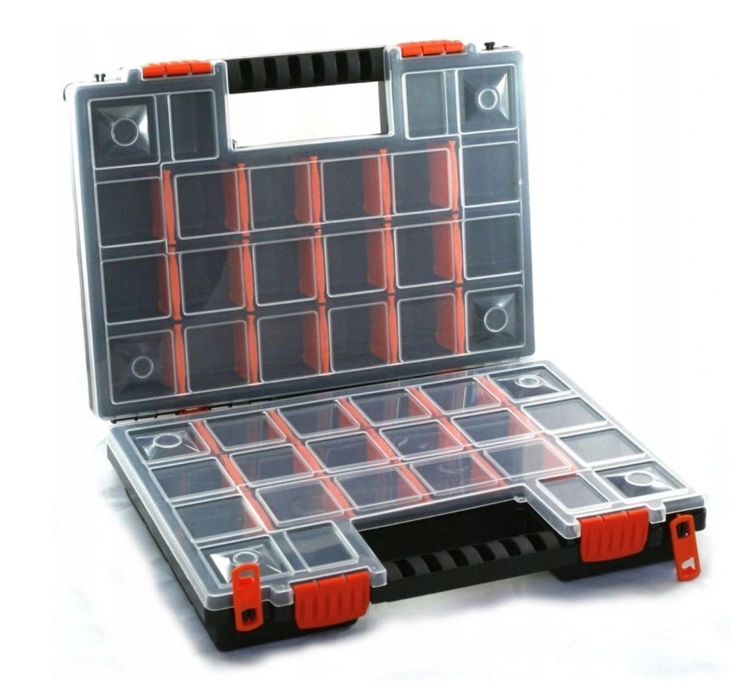 Duo Compartment Storage Tandem Organiser Case Tool Box Adjustable ...