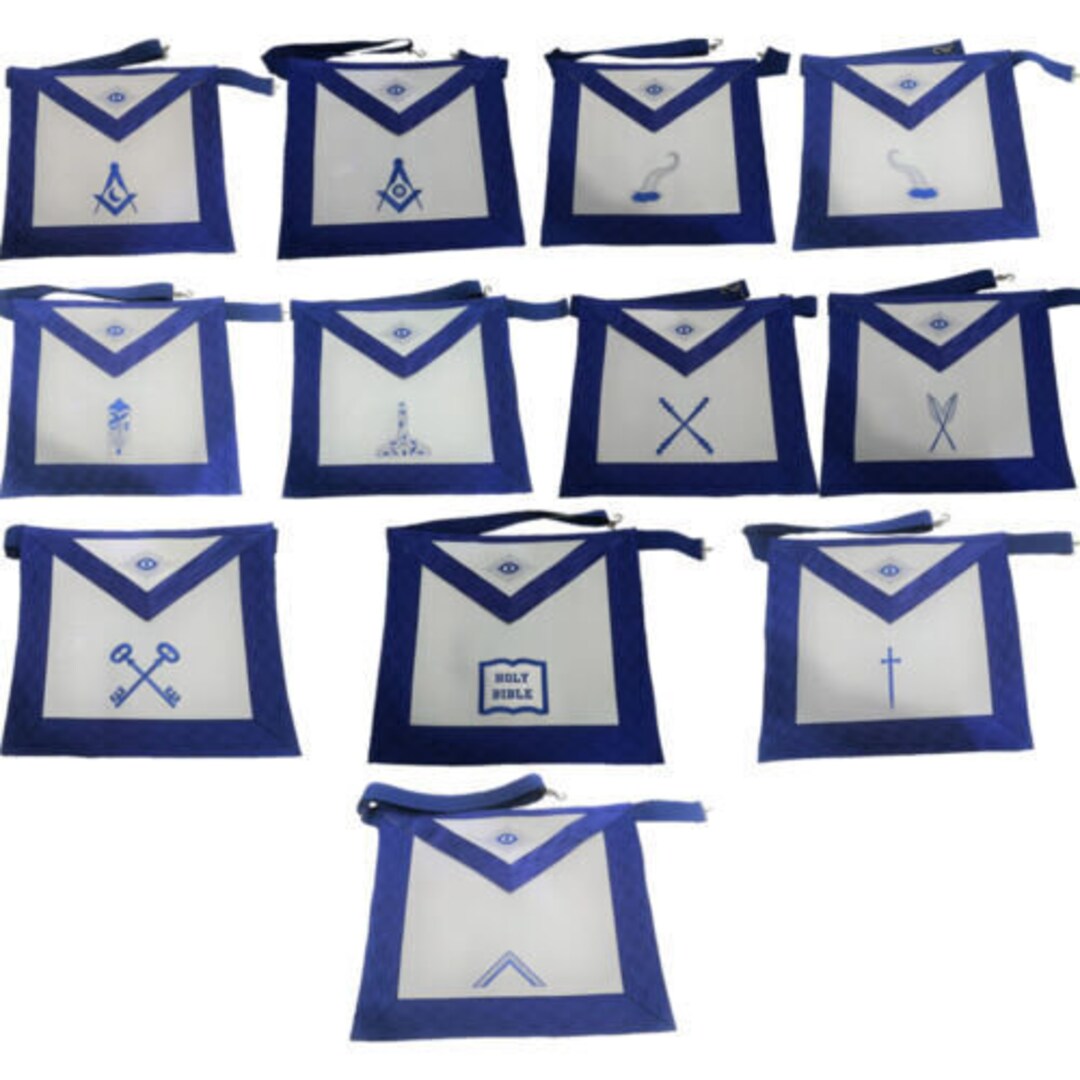 Masonic Regalia Blue Lodge Officers Aprons Set Pack of 12 - Etsy