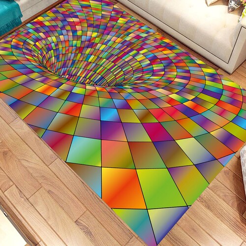 3D Vortex Illusion Rug for Living Room Rugfan Carpetarea - Etsy