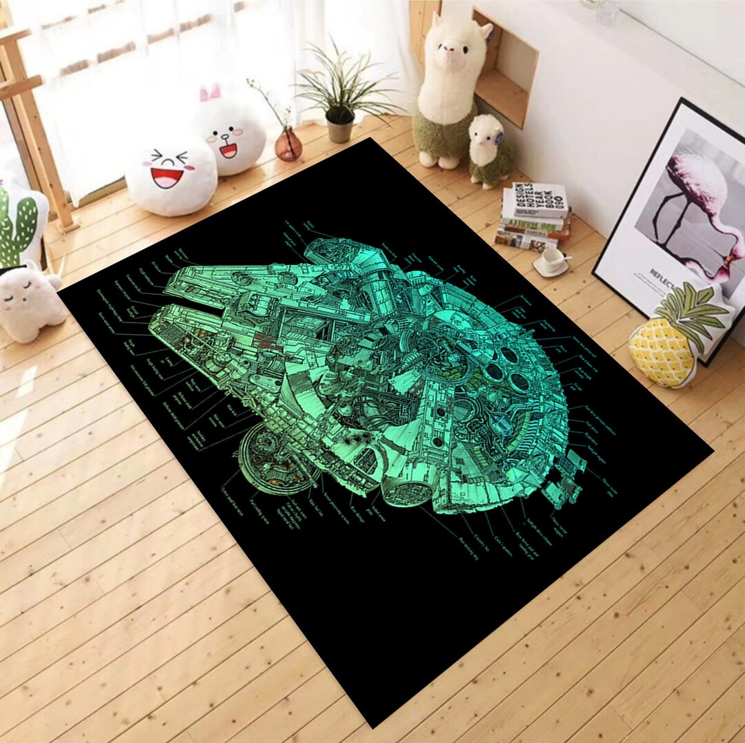Death Star Rug,star Wars Rug,millenium Falcon Rug,for Living Room Rug ...