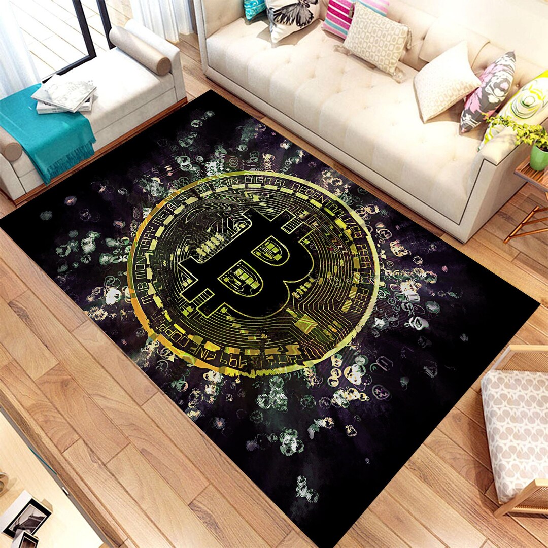 Bitcoin Design Rug,bitcoin Trader Rug,crypto Coin Rug,area Rug,for ...