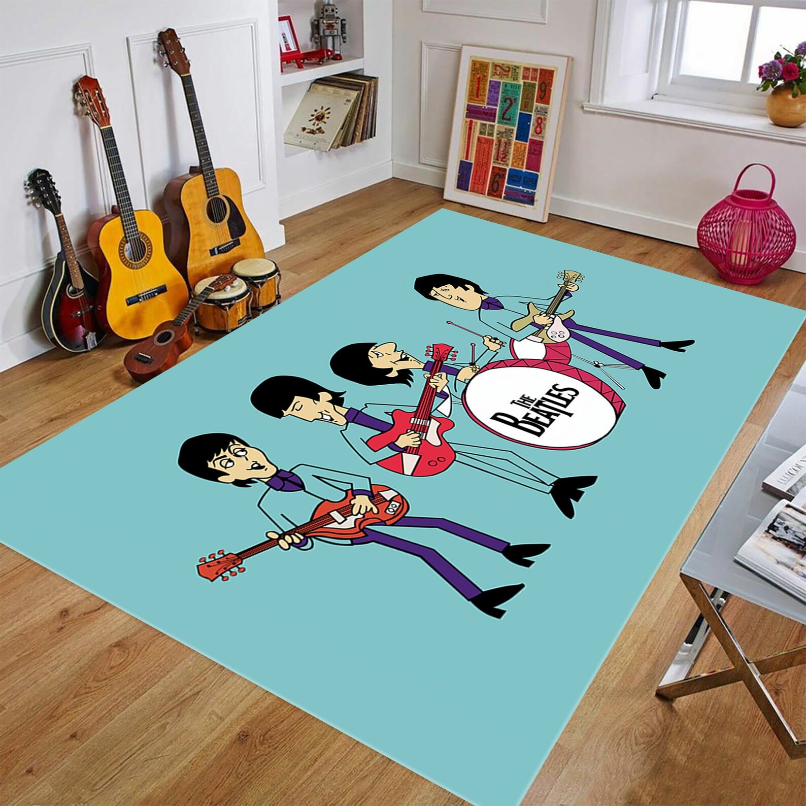 The Beatles Rug British Rock Band the Beatles Rugfor Living - Etsy