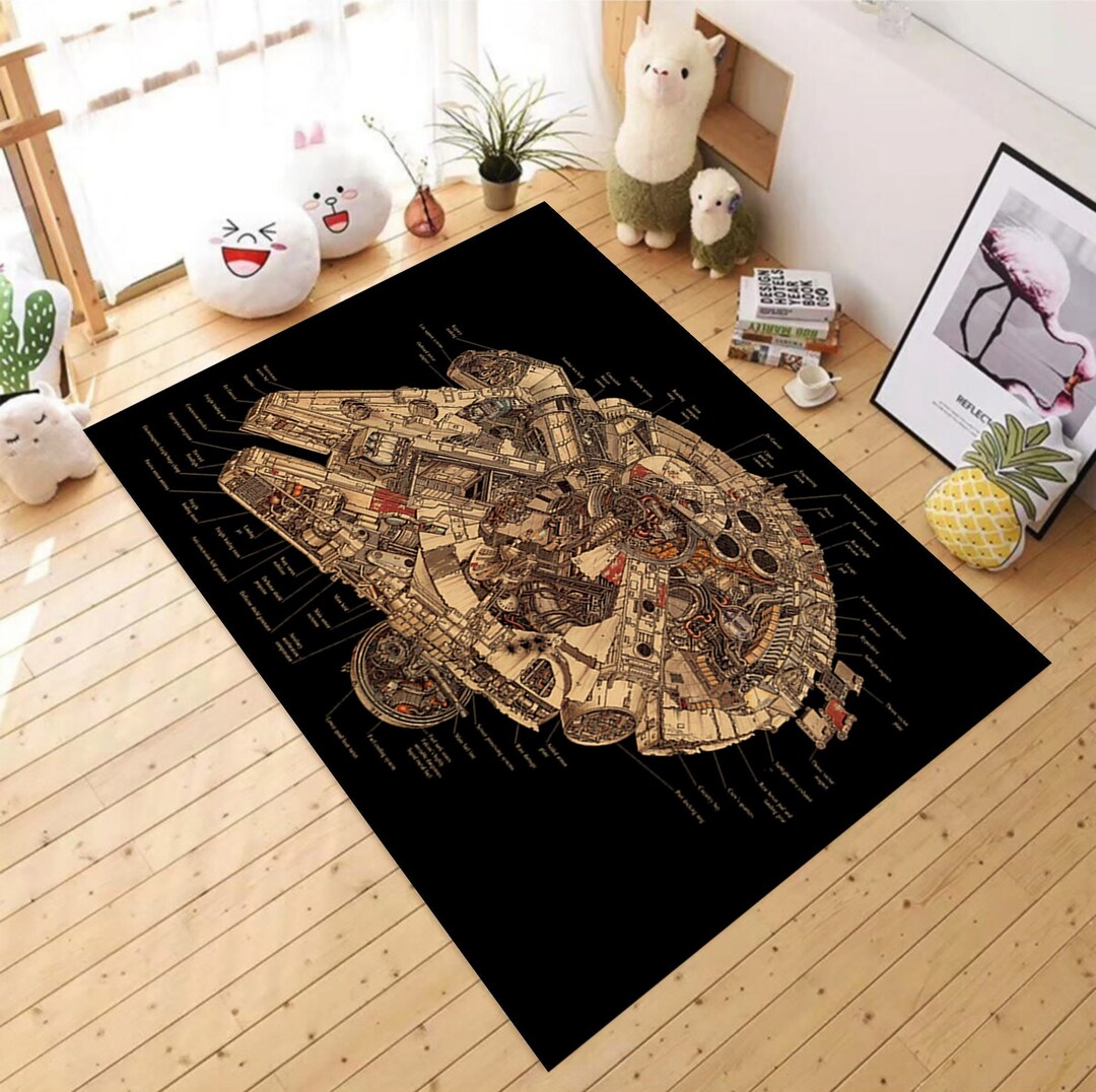 The Star Wars Rug,millenium Falcon,for Living Room Rug,fan Carpet,ships ...