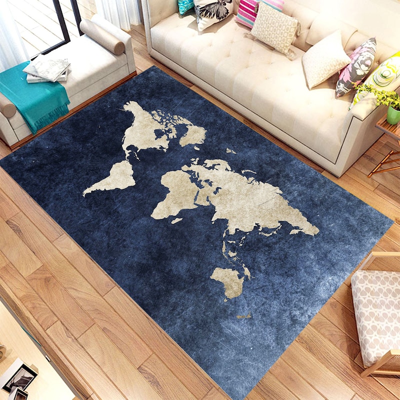World Map Rug - Etsy