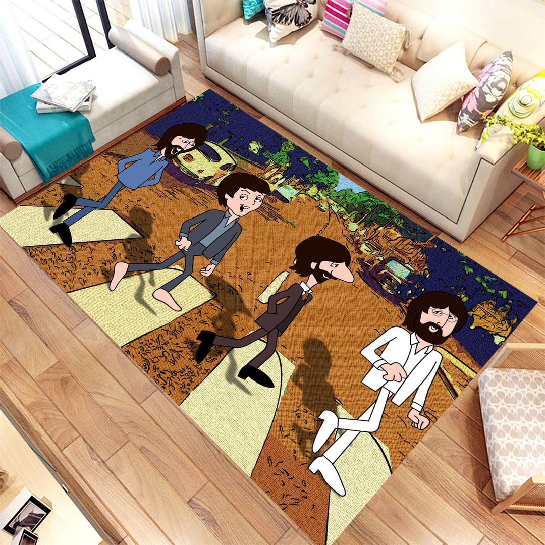 The Beatles Rug, British Rock Band the Beatles Rug,for Living Room Rug ...