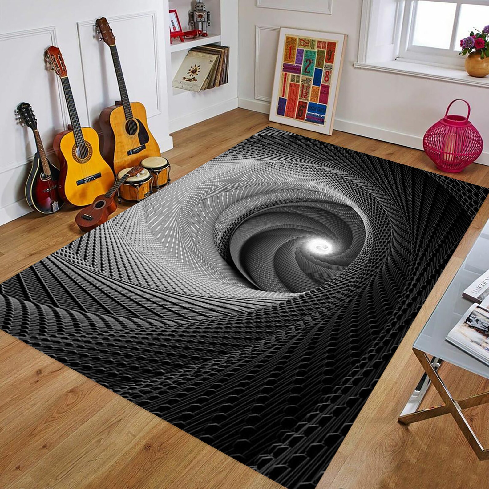 3D Vortex Illusion Rugfor Living Room Rugfan Carpetarea - Etsy