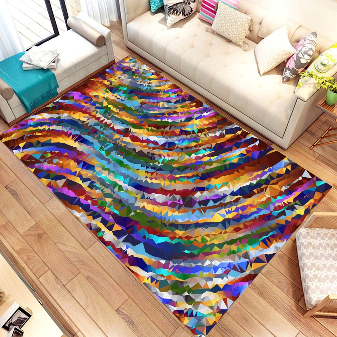 Colorful Abstract Rug,modern Style Rug,for Living Room,gift for Him/her ...