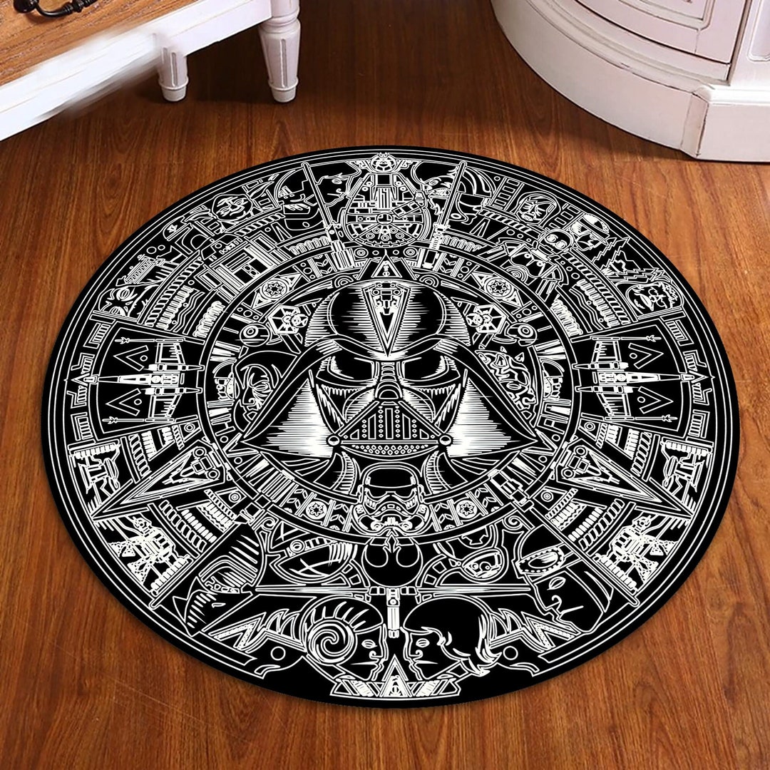 The Star Wars Mats,aztec Calendar-star Wars,office Chair Mat,non Slip ...