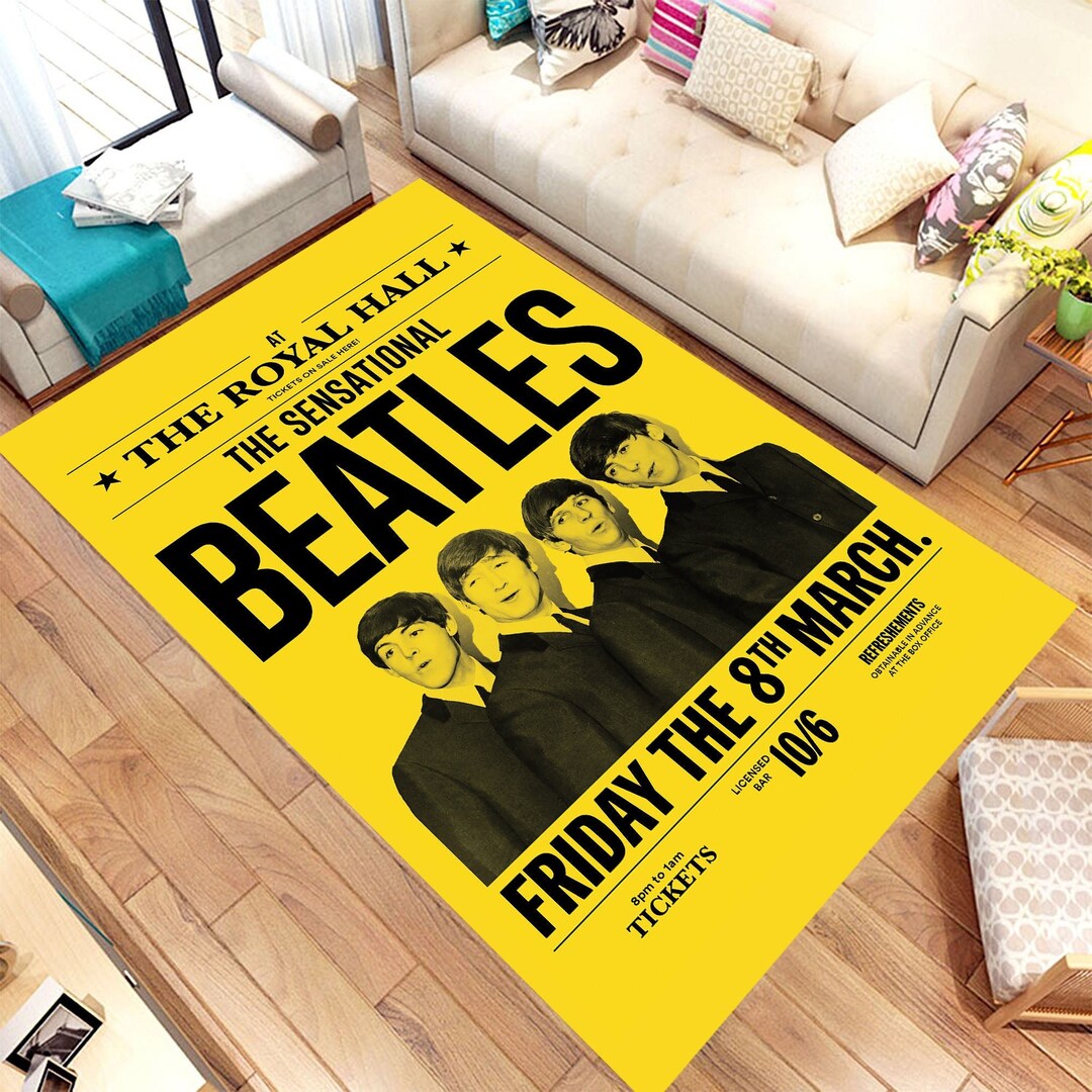 The Beatles Rug, British Rock Band the Beatles Rug,for Living Room Rug ...