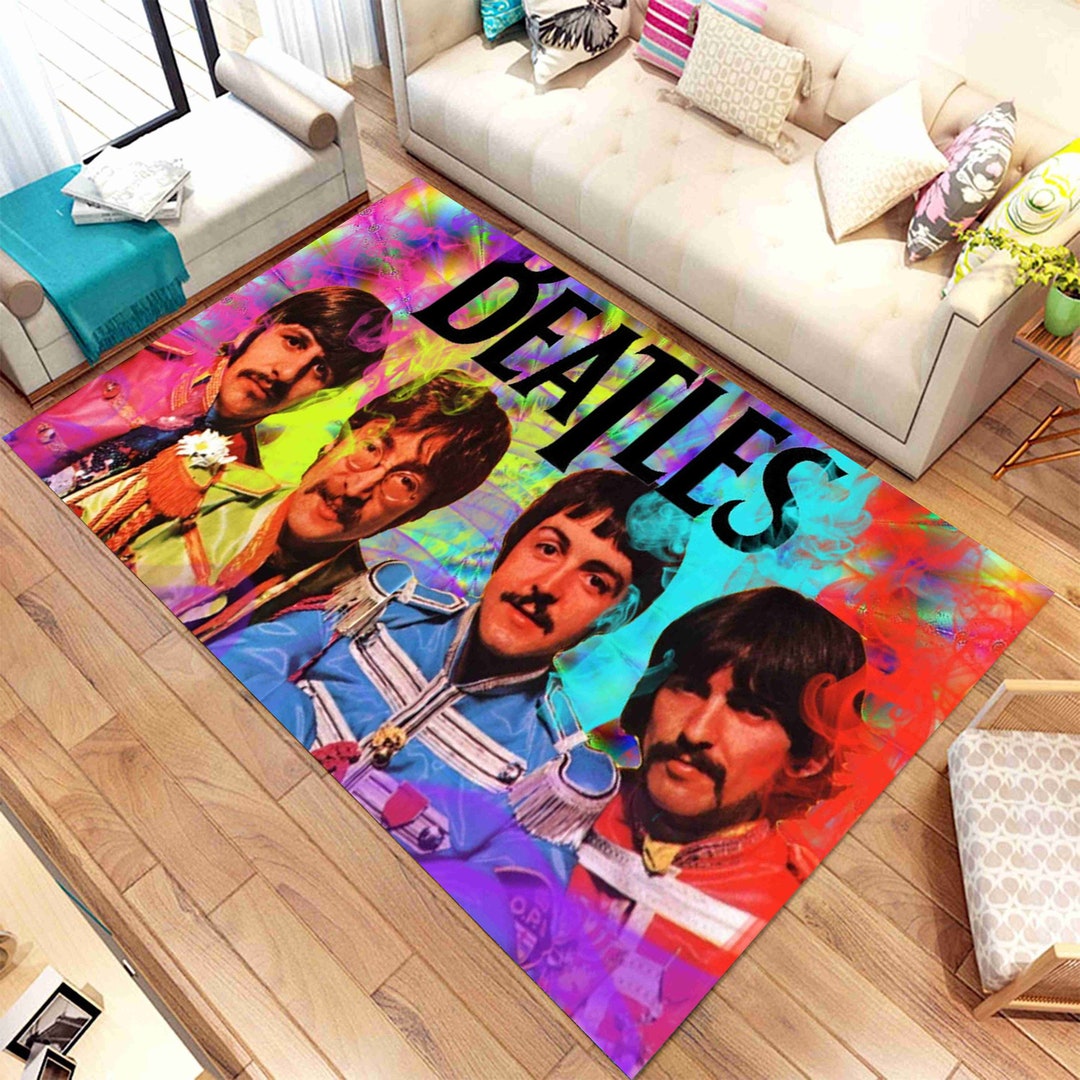 The Beatles Rug, British Rock Band the Beatles Rug,for Living Room Rug ...